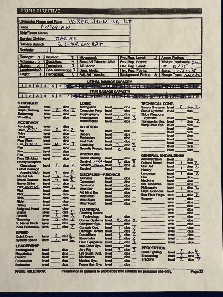 TTRPG Roll 26-8 ~ Prime Directive: The Str Fleet Universe Role-Playing ...